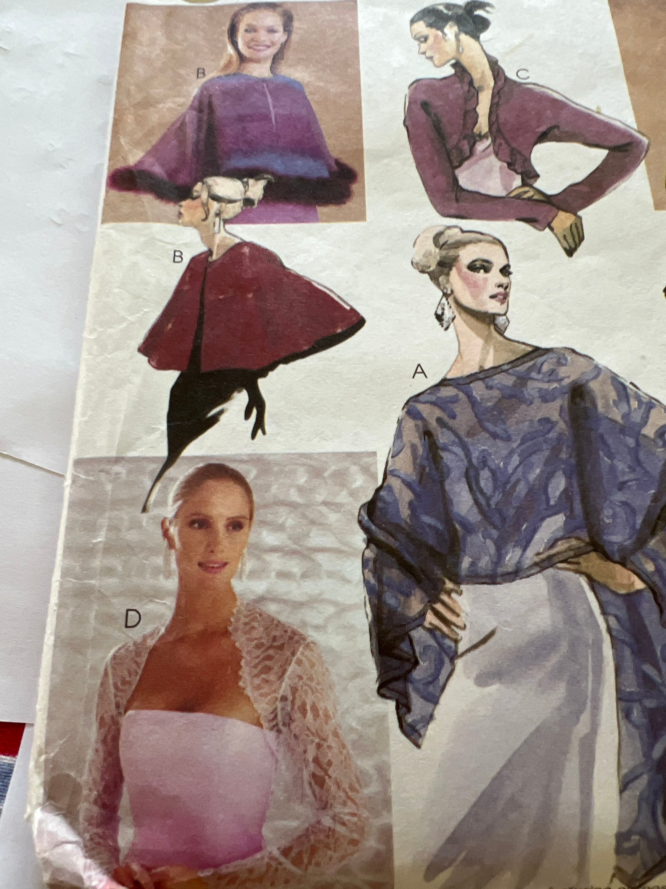 2000 Vintage Mccalls 3033 Evening Elegance Cape Shrug Caplet Original ...