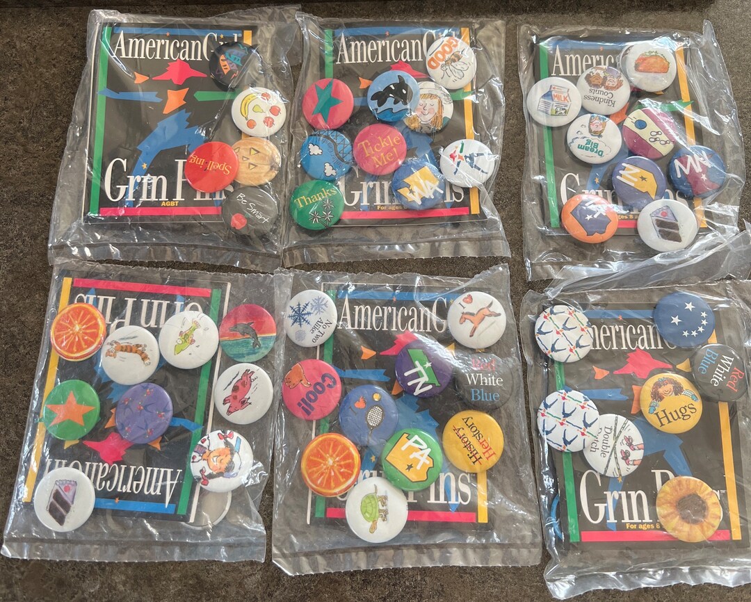 American Girl Grin Pins Pick Your Pack of Grin Pins. Grin Pins 1990s ...