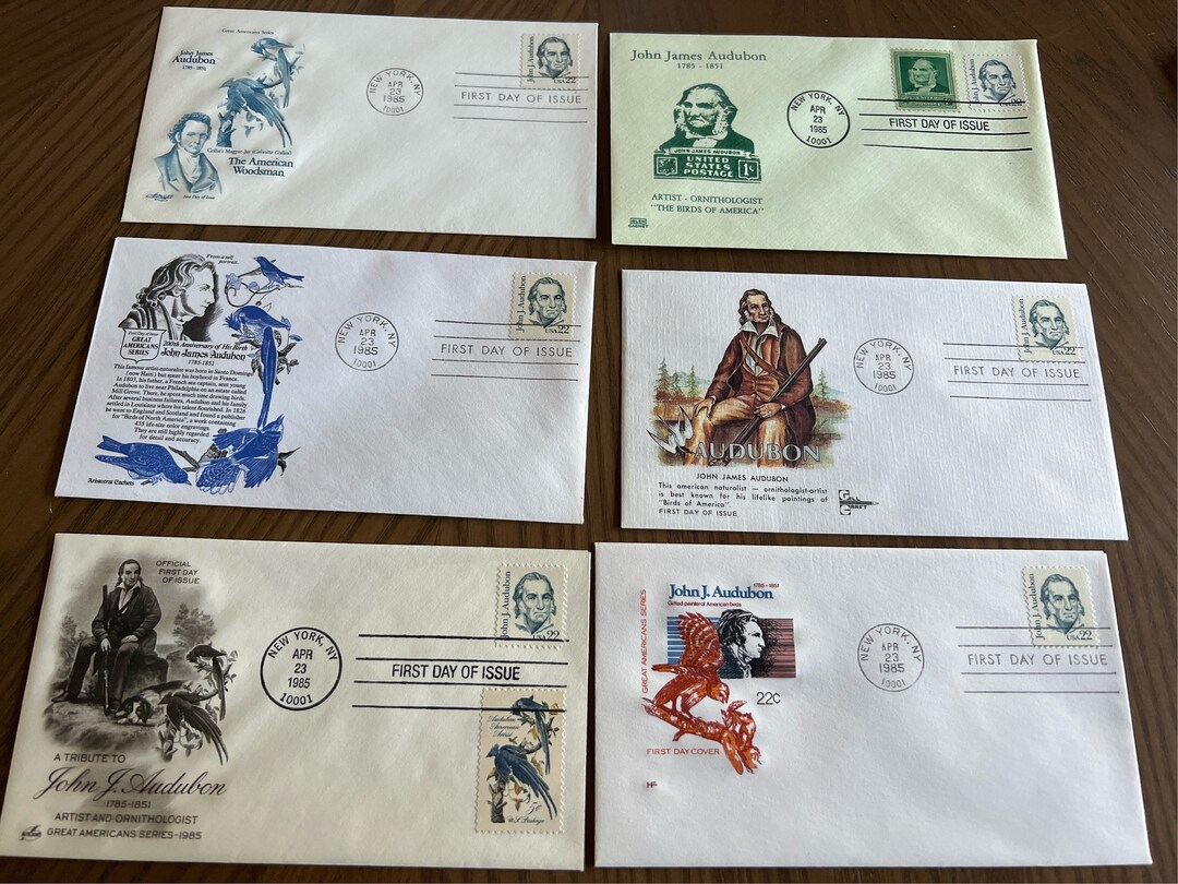 First Day Covers Postage Stamp Covers John James Audubon 1785 to 1851 ...