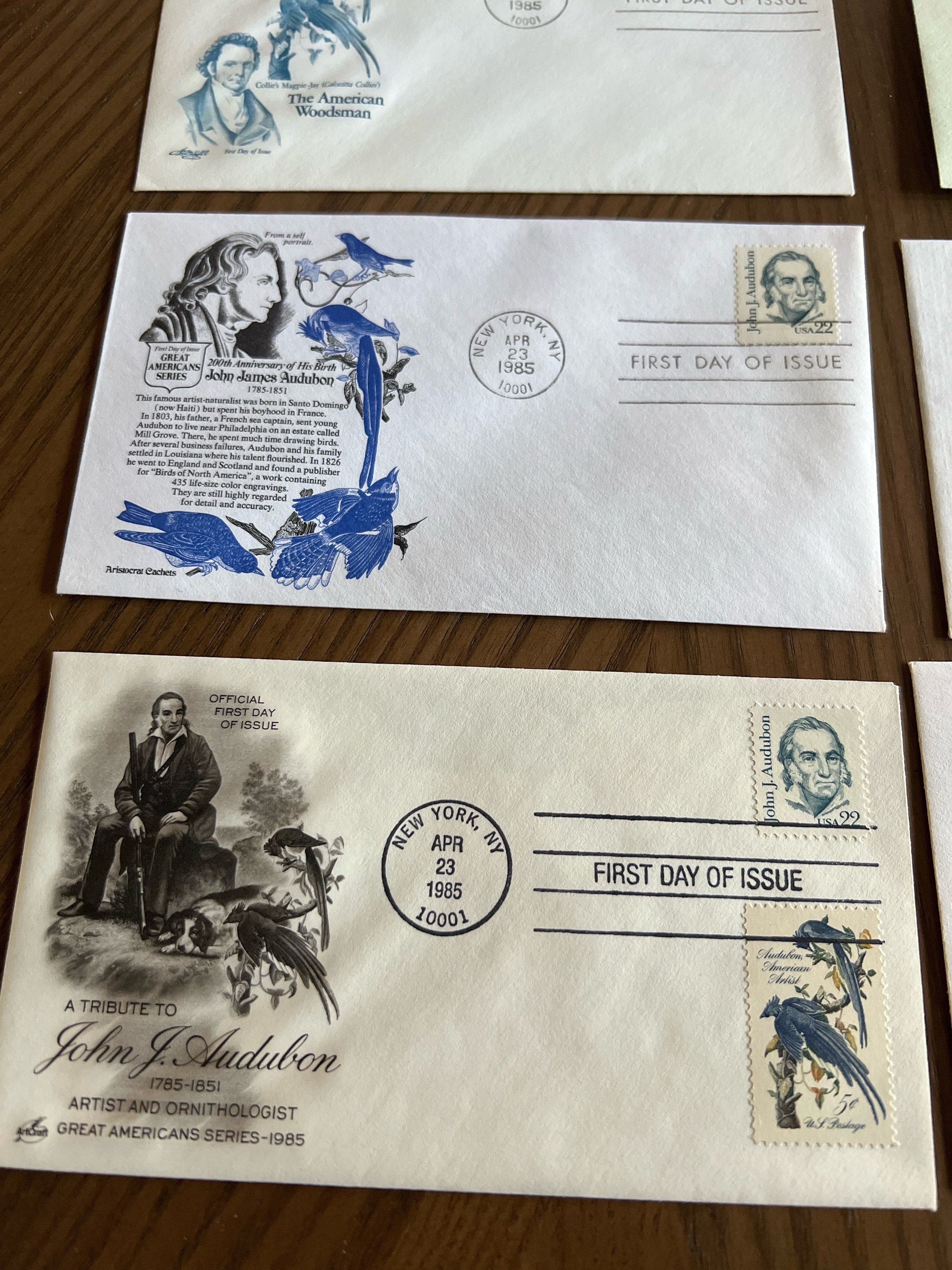 First Day Covers Postage Stamp Covers John James Audubon 1785 to 1851 ...