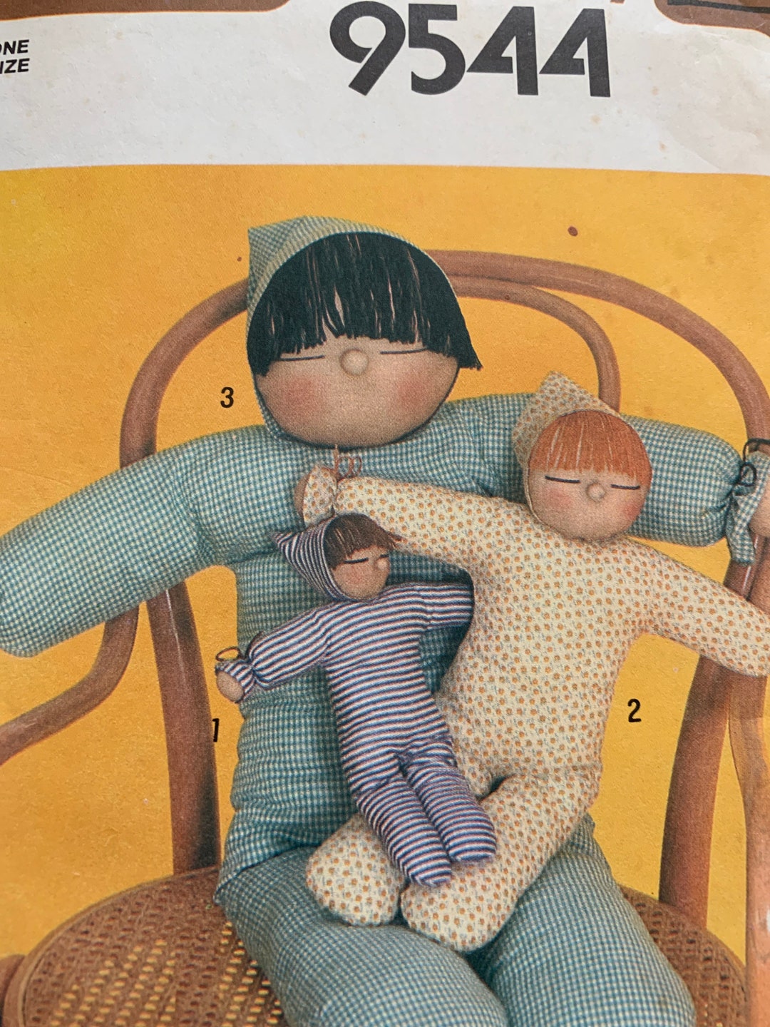 Simplicity 9544 Primitive Stuffed Doll in 3 Sizes 10”, 17” or 30” Rag ...