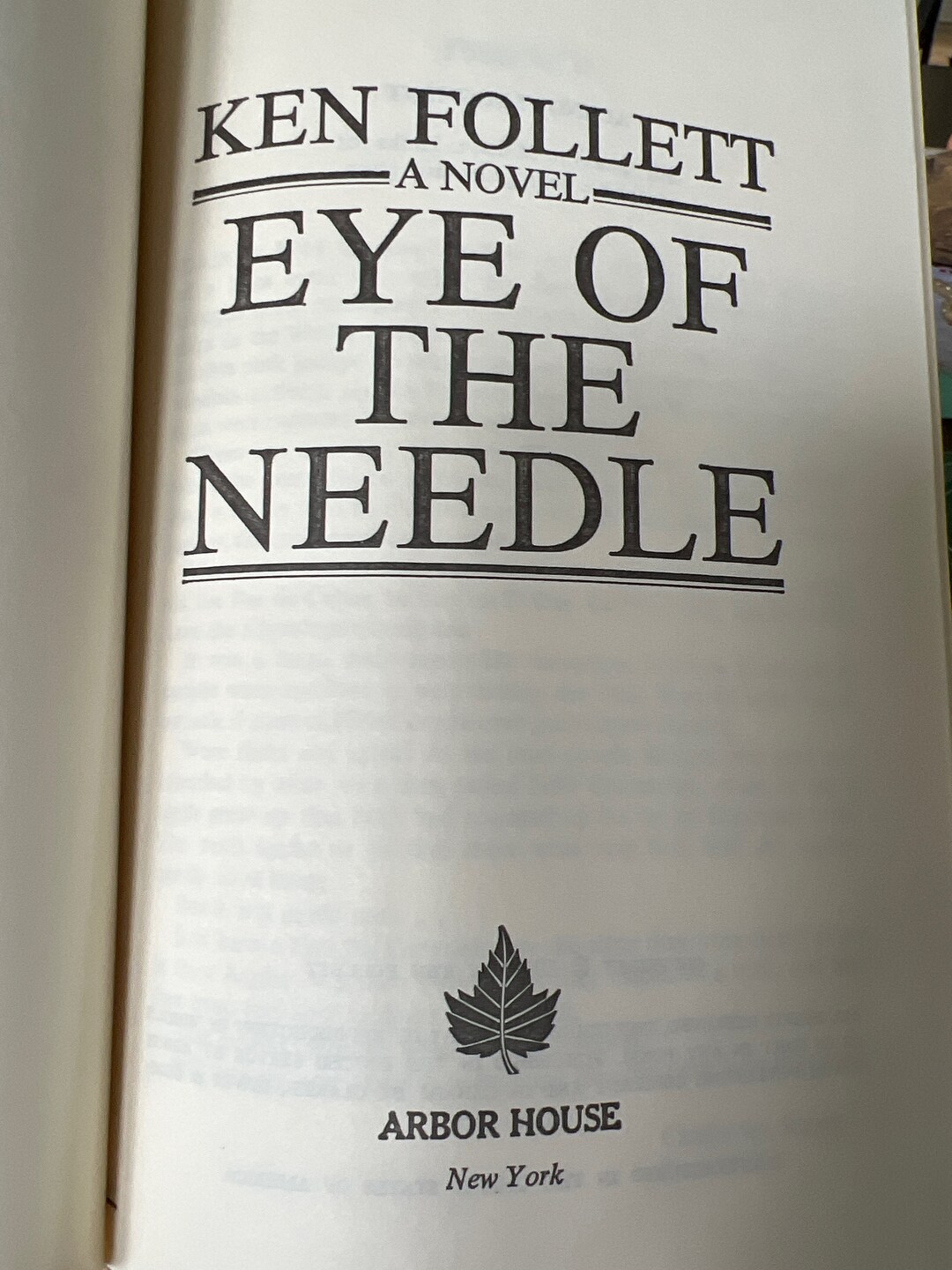 1978 Eye of the Needle by Ken Follett, 1978 Hardback Book Black ...