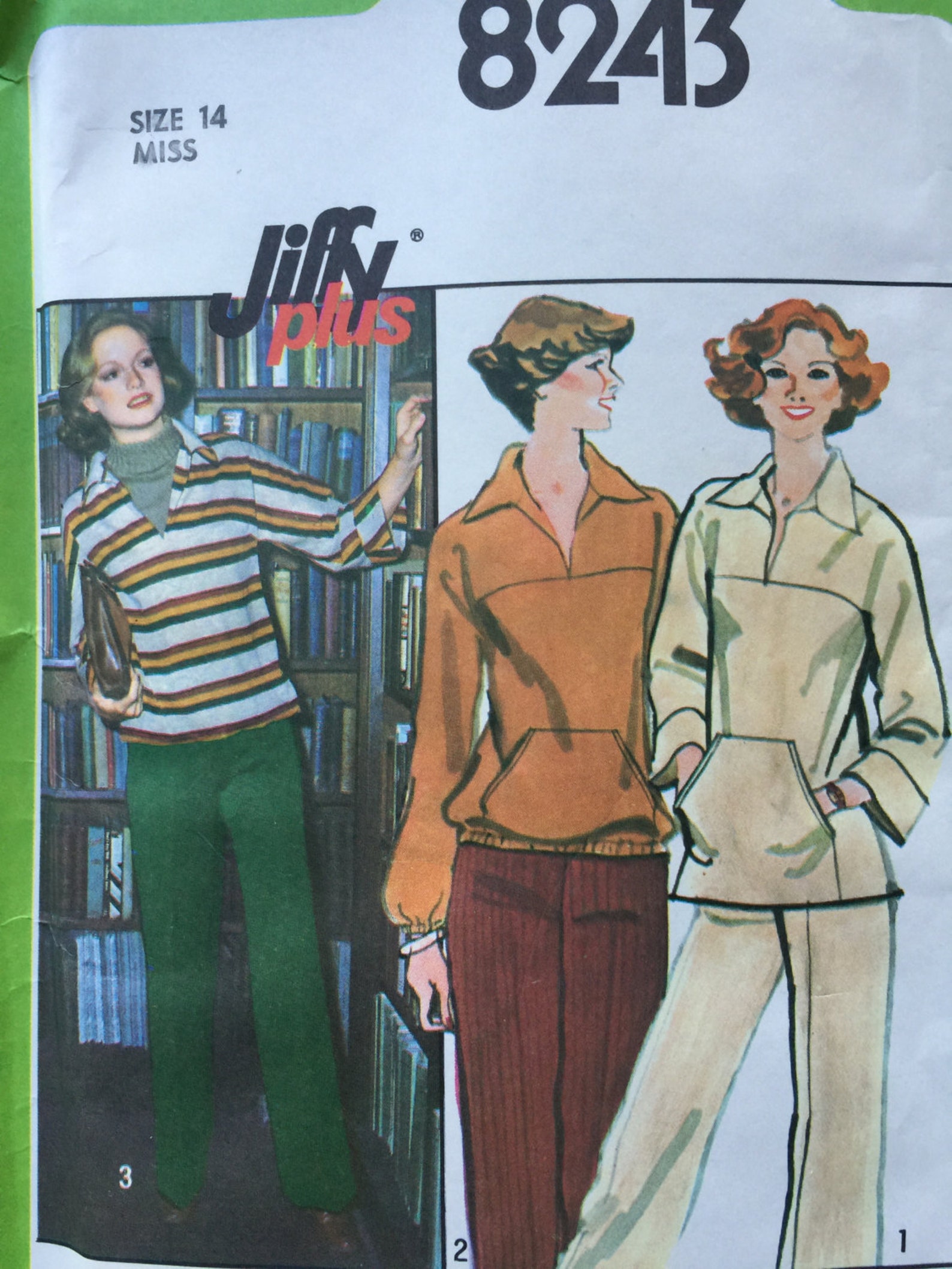Vintage 70s Pattern Simplicity 8243 Jiffy Pants Pullover Blouson Top ...