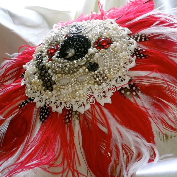 Red Brooch Bouquet - Etsy