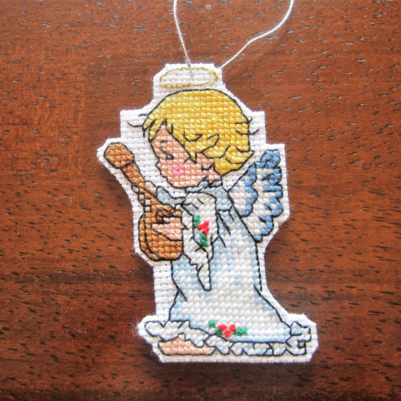 Handmade Angel Playing String Instrument Ornament or Remembrance Gift ...