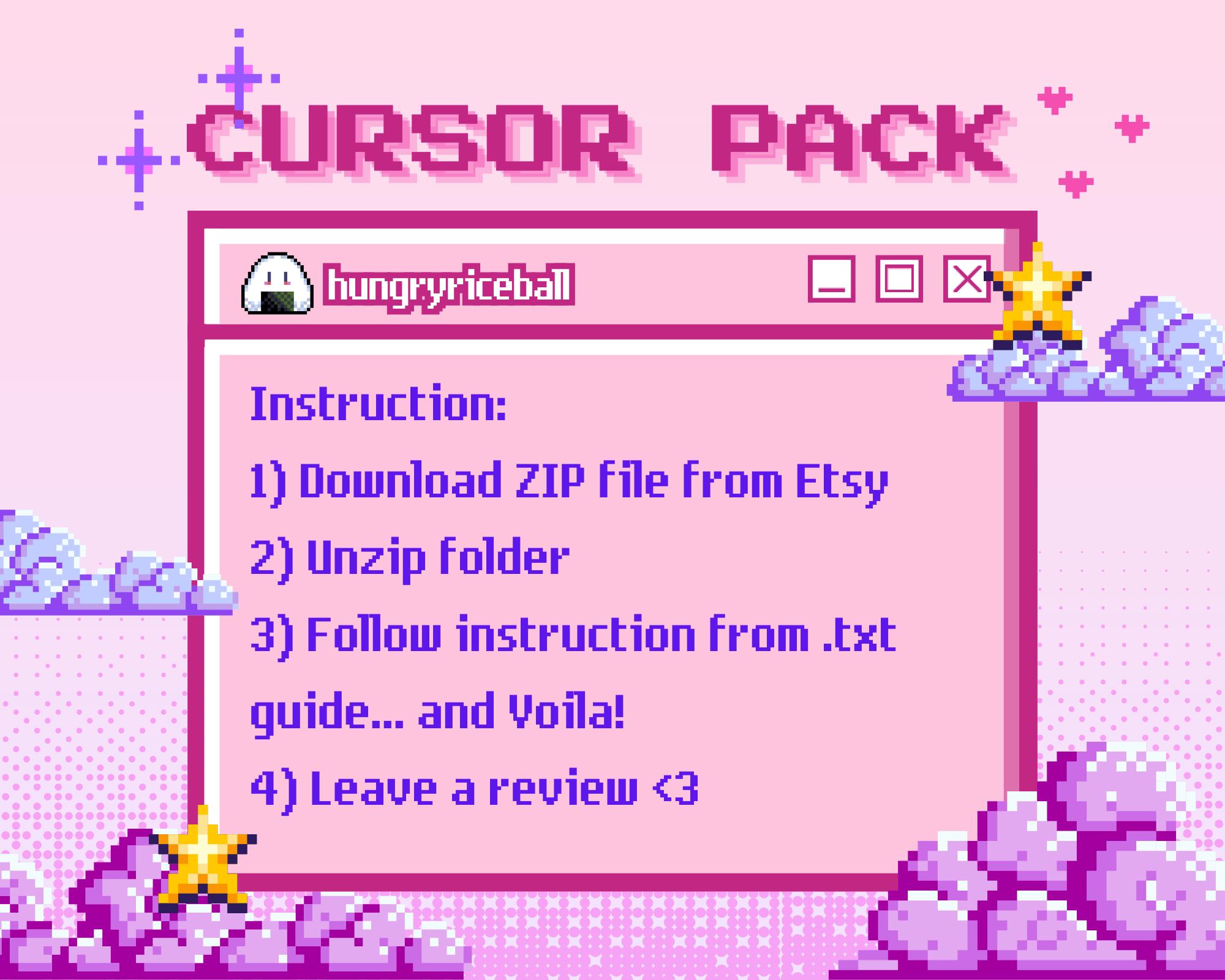 Y2K Cyberpunk Mouse Cursors Pack | 16 Designs | Full Aesthetic Kawaii ...