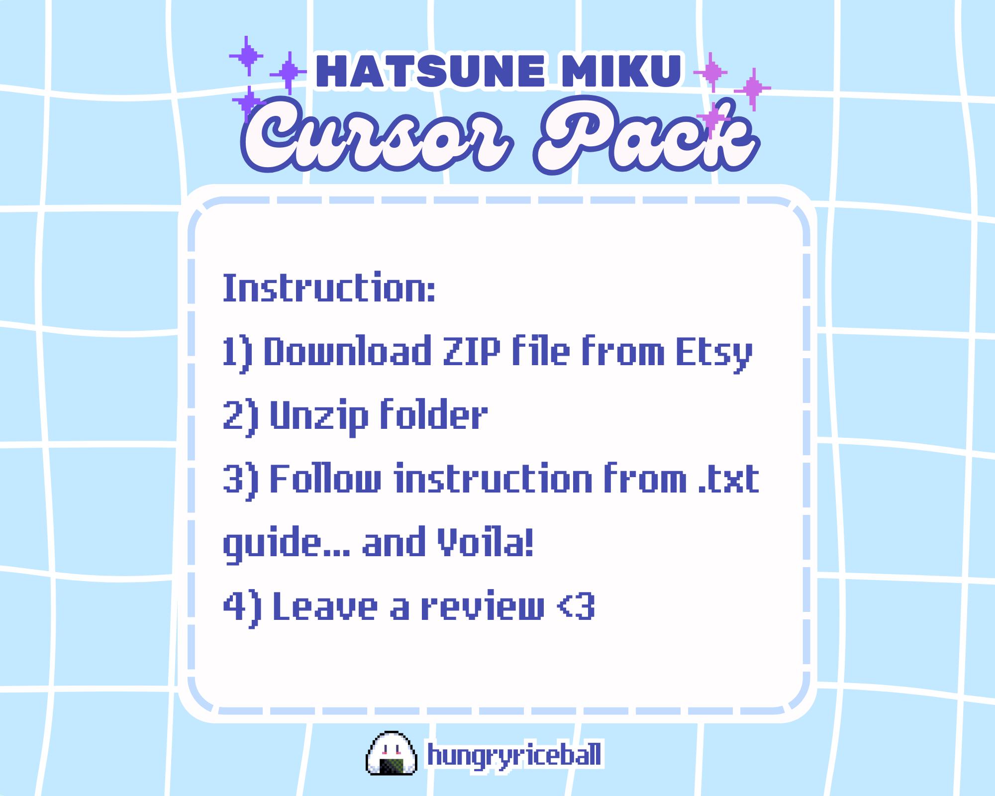 Hatsune Miku Cursor Pack | Animated Custom Girl Cursors | Pixel Art ...