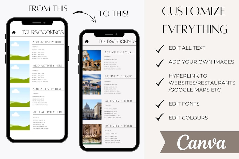 Digital Cabin Trip Itinerary Invitation Template, Birthday Weekend Trip ...