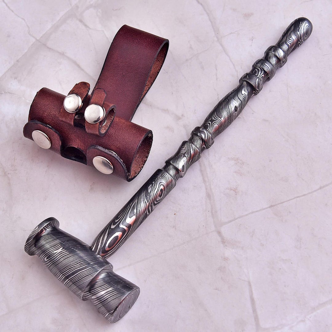 Hand Forged Damascus Steel Gavel | Custom Judge Hammer | Unique Law ...