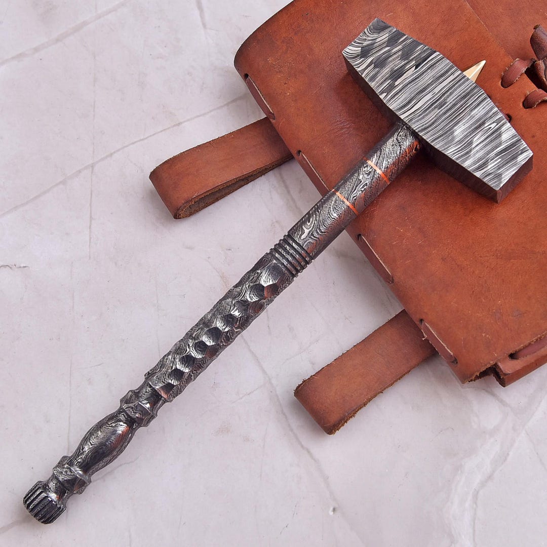 Hand Forged Damascus Steel Gavel | Custom Judge Hammer | Handmade Law ...