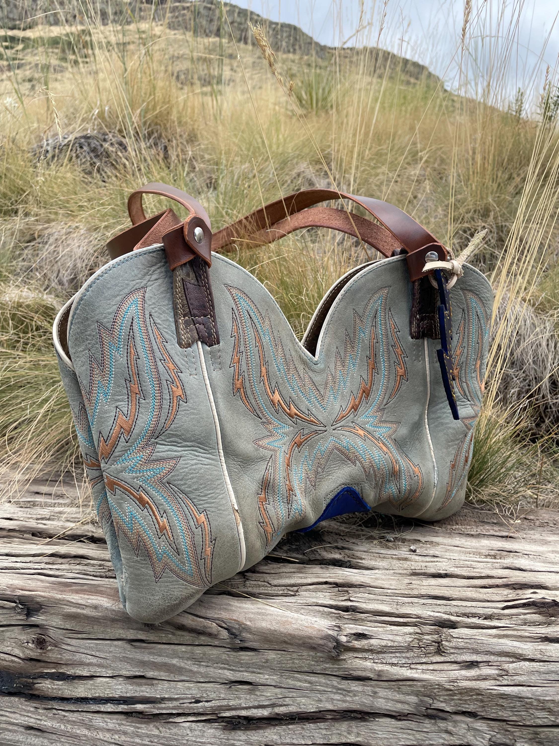 Handmade Up-cycled Cowboy Boot Bag - Etsy