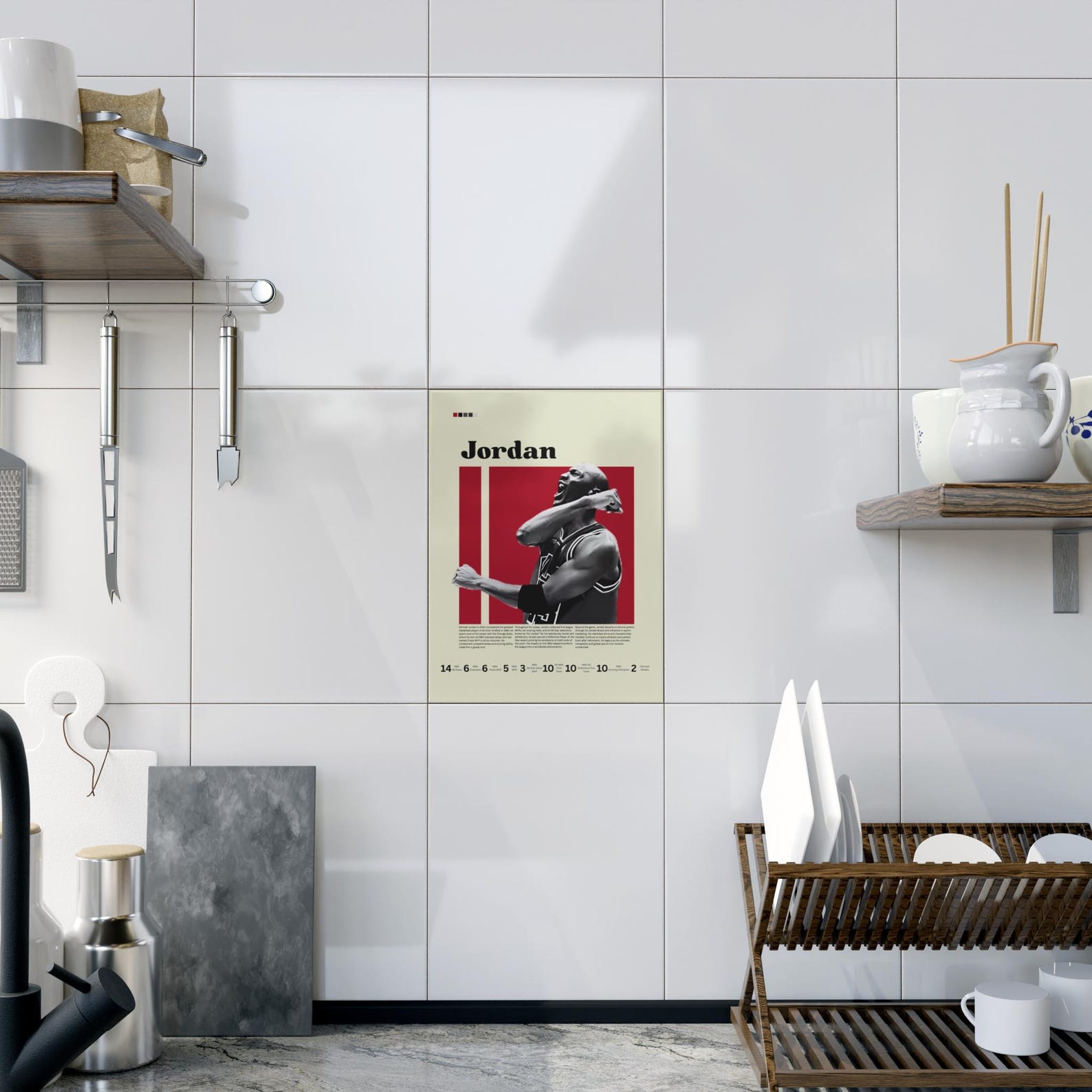 Ceramic Tile, Michael Jordan Hall of Fame, Basketball Wall Decor ...