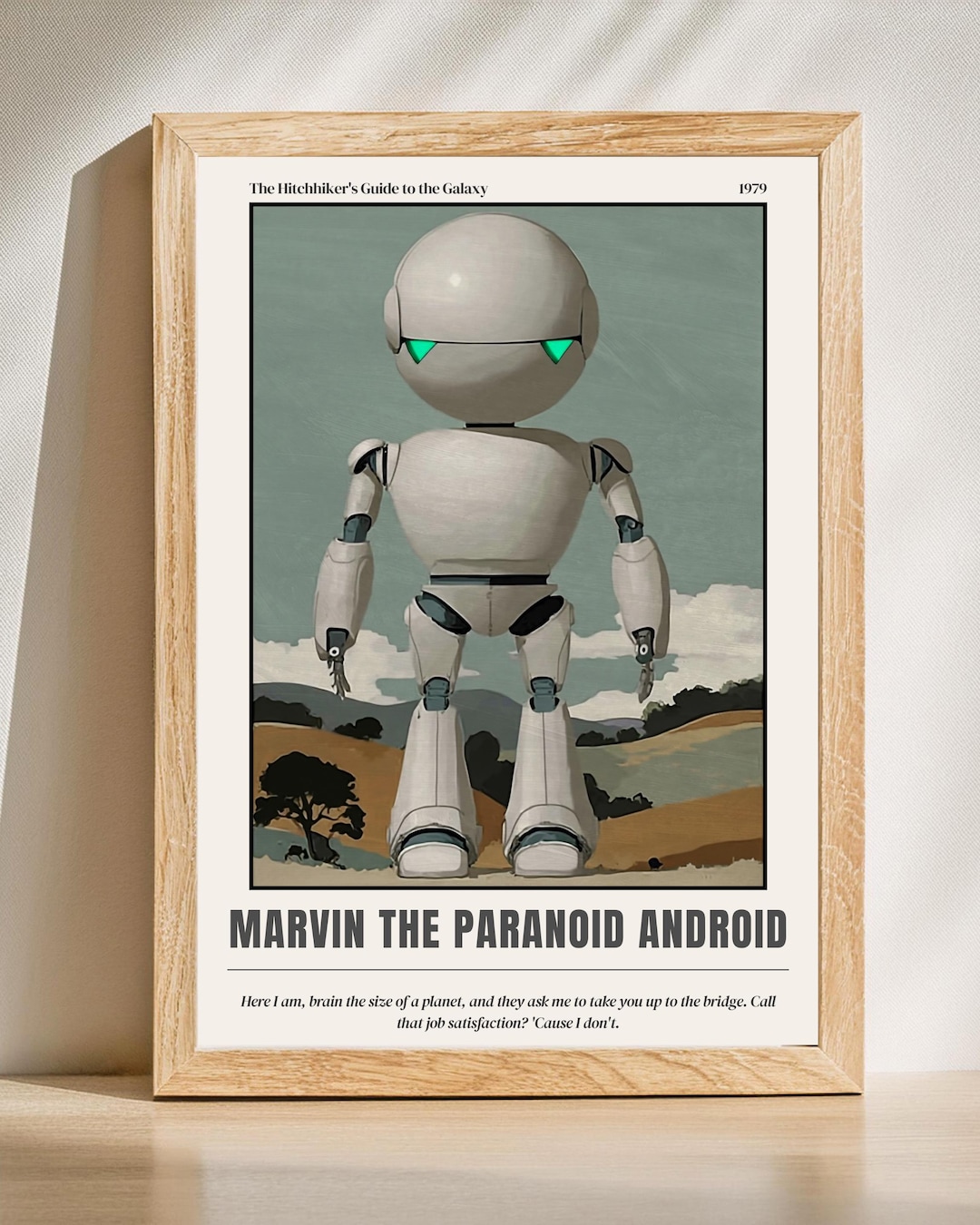 Marvin the Paranoid Android Print: Hitchhiker's Guide to the Galaxy Sci ...