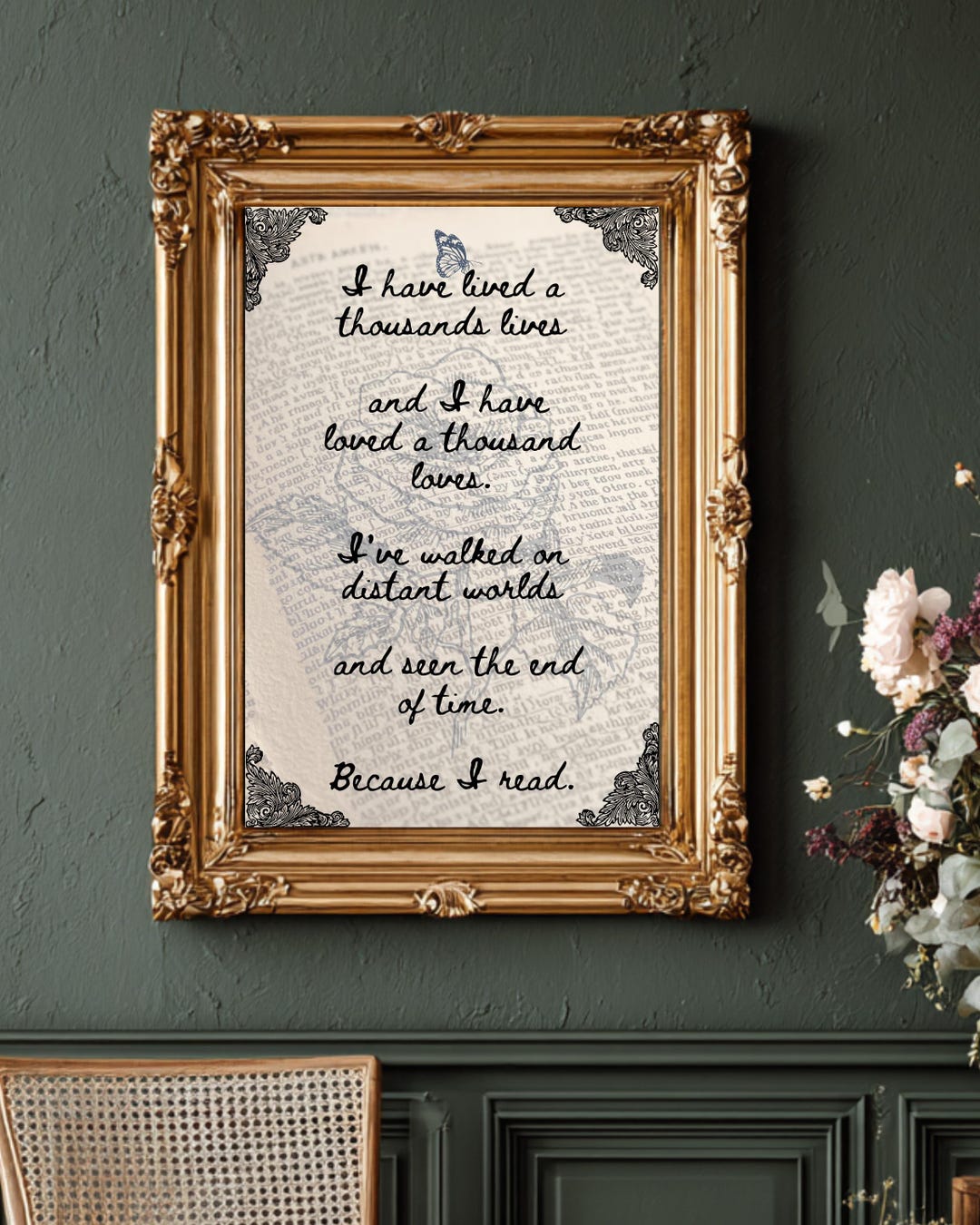 I Have Lived a Thousand Lives Book Quote Digital Print | Book Wall Art ...