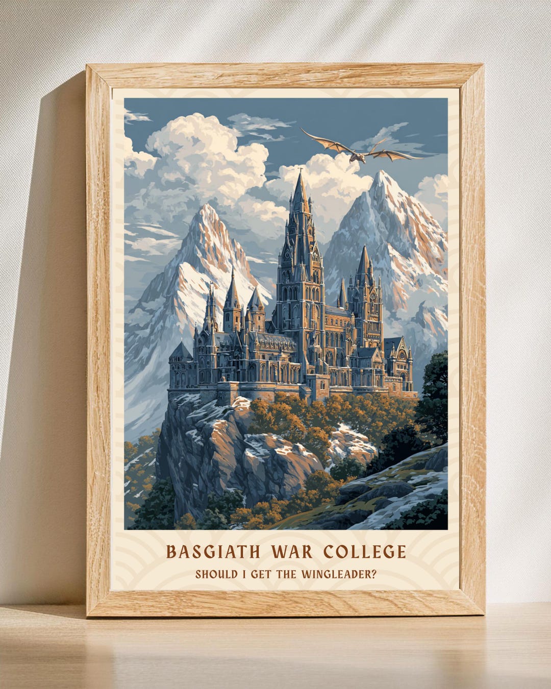 Fourth Wing Art Print: Basgiath War College Fantasy Wall Decor (digital ...