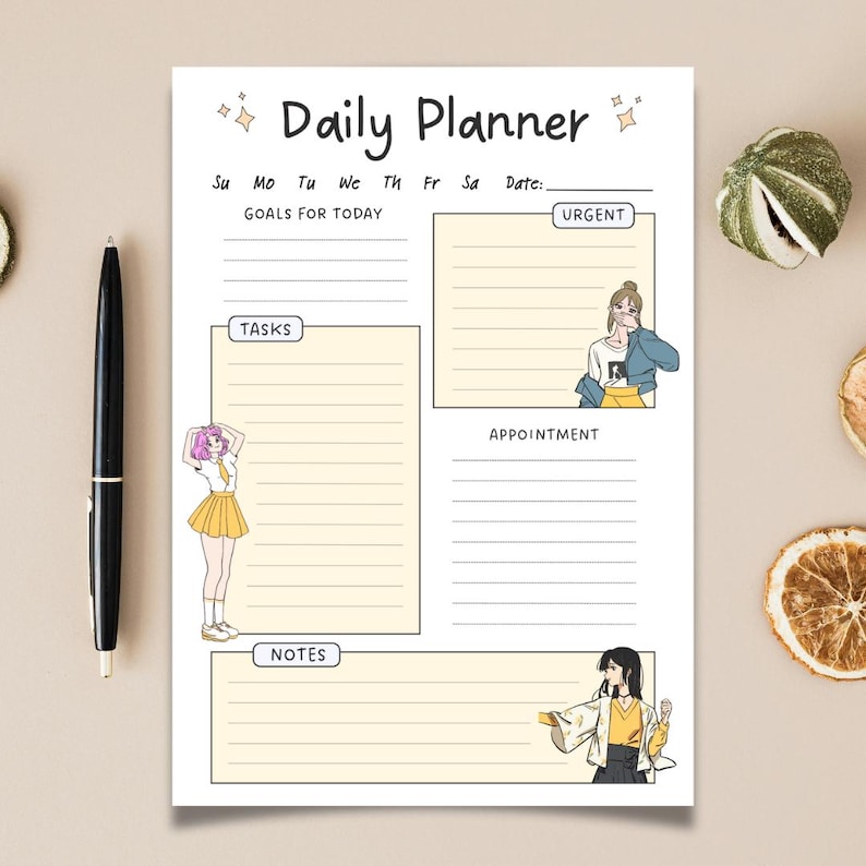 Kawaii Anime Daily Planner: Printable To-do List Template (PDF) - Etsy