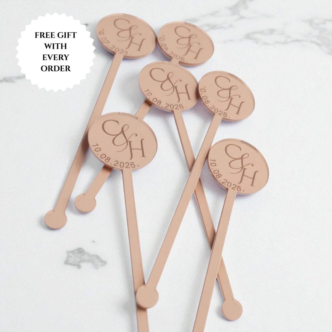 Personalised Engraved Plastic Stirrer | Custom Drink Stirrer | Wedding ...