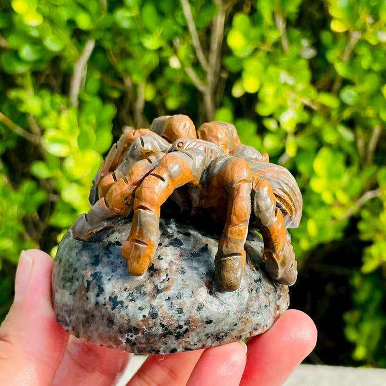 Hand Carved Crystal Spider, Halloween Home Decor - Etsy