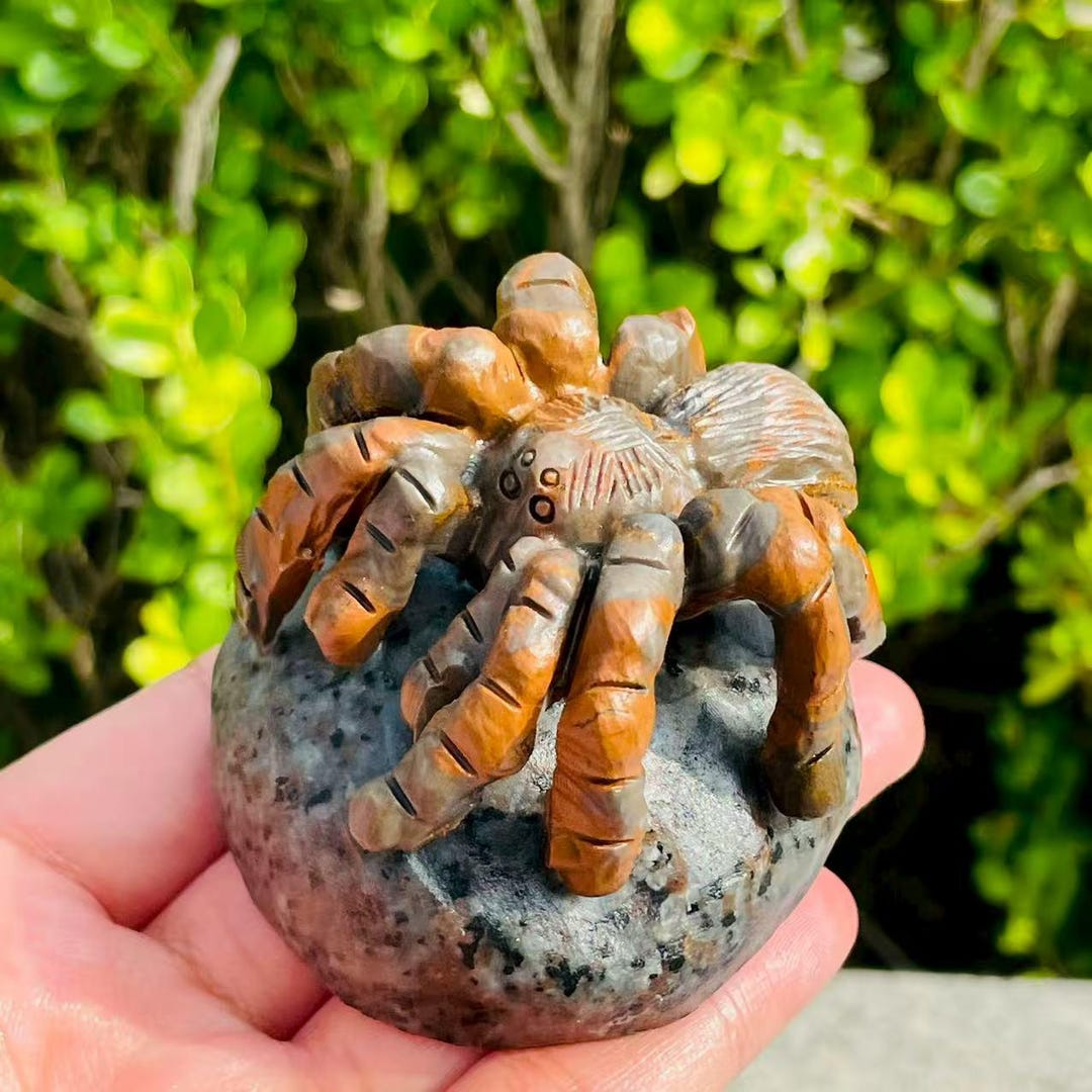Hand Carved Crystal Spider, Halloween Home Decor - Etsy