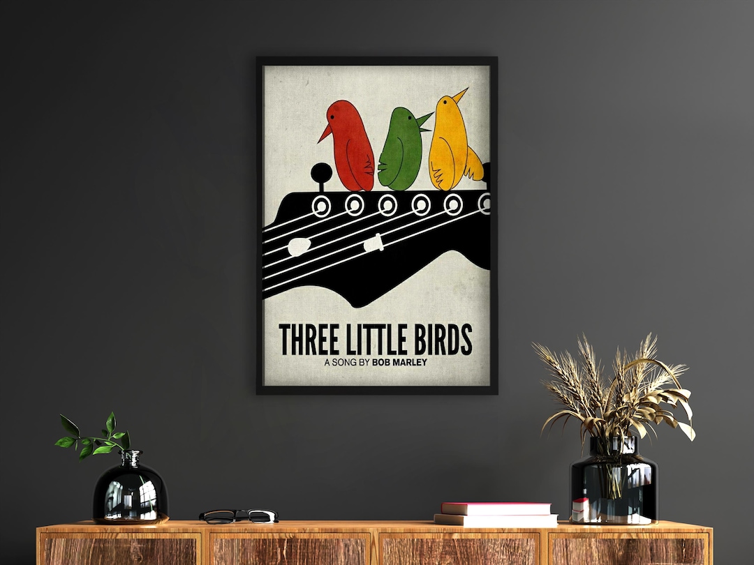 Three Little Birds Wall Art – Reggae Music Inspired Poster – Vintage ...