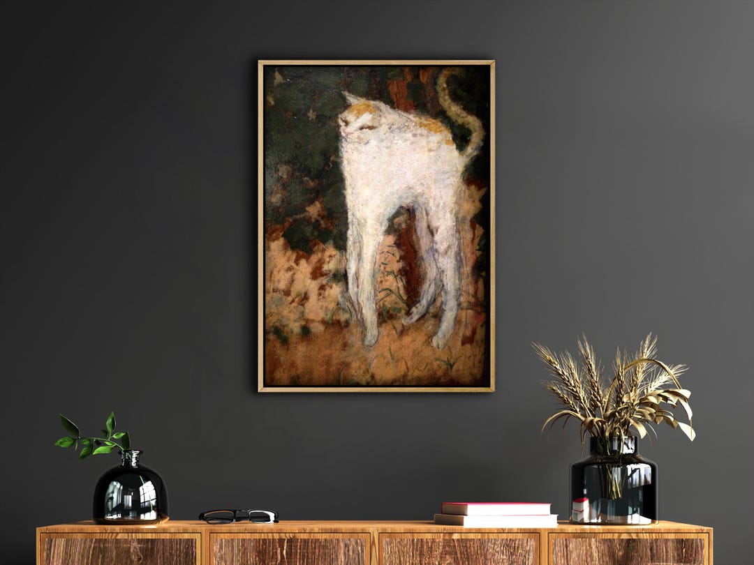 Le Chat Blanc Pierre Bonnard Print, the White Cat Poster, Vintage Cat ...