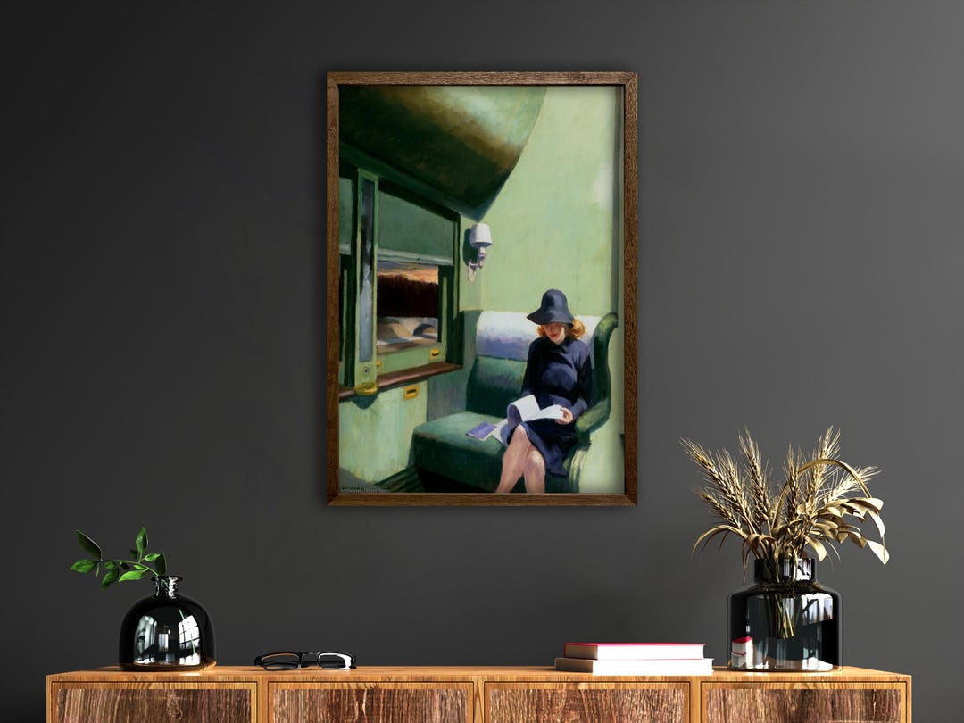 Edward Hopper Compartment C Car 1938 Canvas Wall Art, Vintage Train ...