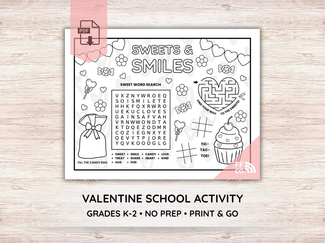 Valentine’s Day Classroom Activity Sheet | Printable Classroom ...