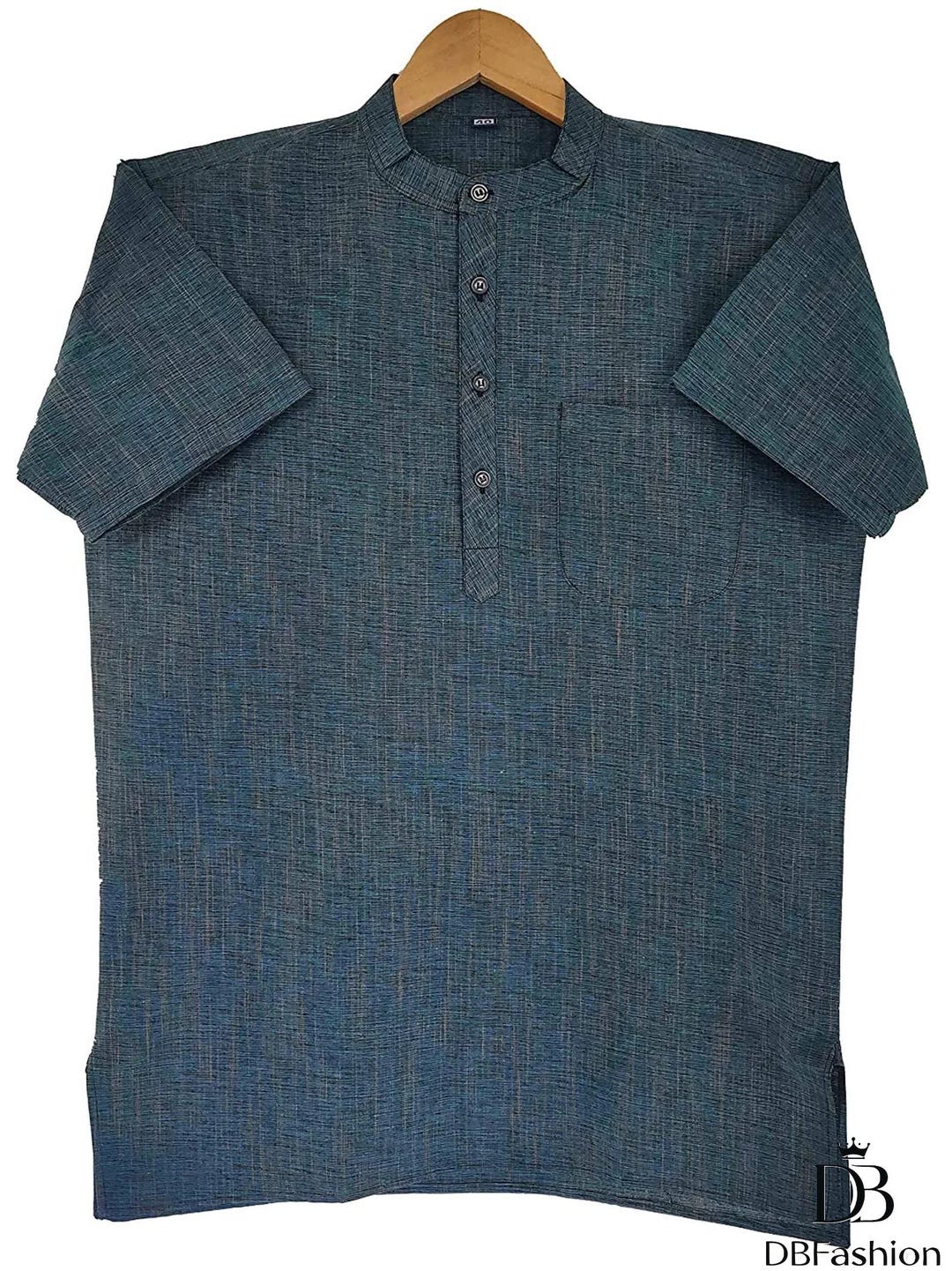 Men's Khaadi Short Kurta Cotton Half Sleeves Solid Print T-shirt | Men ...