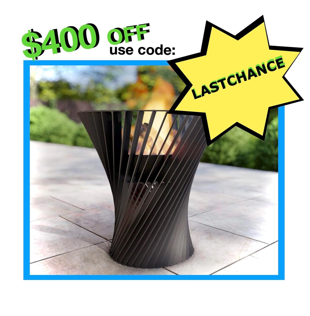 Modern Steel "cyclone" Fire Pit: Wood-burning or Gas - Made in USA - Etsy