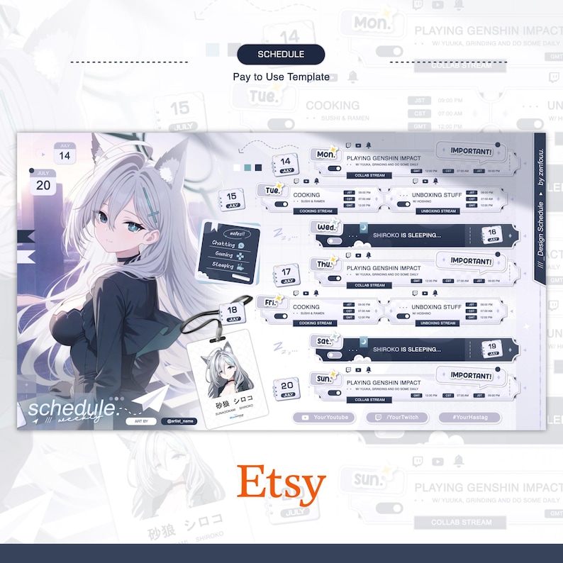 Schedule Stream Exclusive Style - Release 001 - Etsy