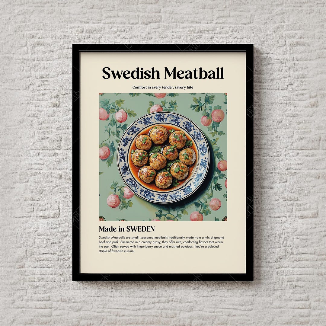 Swedish Meatball Print – Scandinavian Food Art for Kitchen or Dining ...