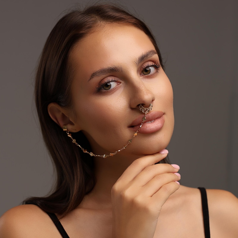 Heart Nose Chain - Etsy