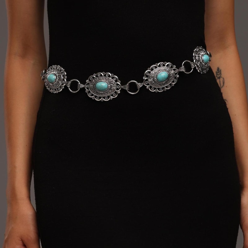 Silver Flower Chain Belt - Etsy