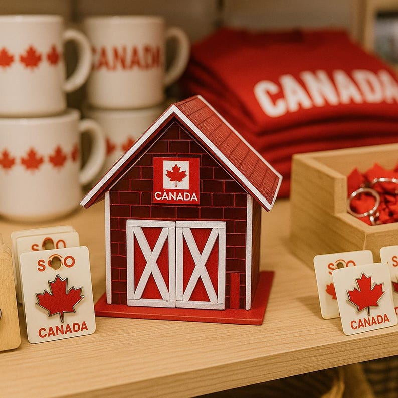 Miniature Canadian Red Barn: Rustic Farmhouse Decor With Ceramic ...