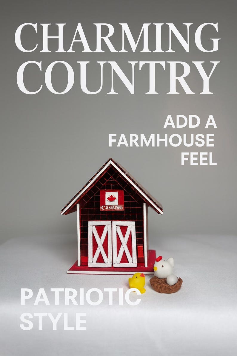 Miniature Canadian Red Barn: Rustic Farmhouse Decor With Ceramic ...
