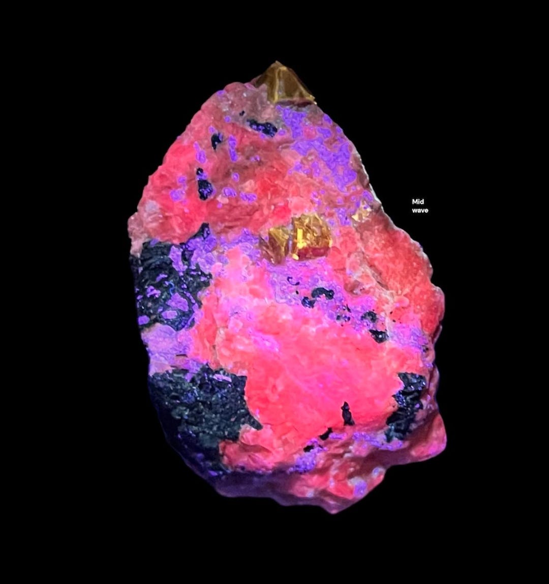 51 Gram Extremely Rare Fluorescent Natural Red Zircon Crystal Specimen ...