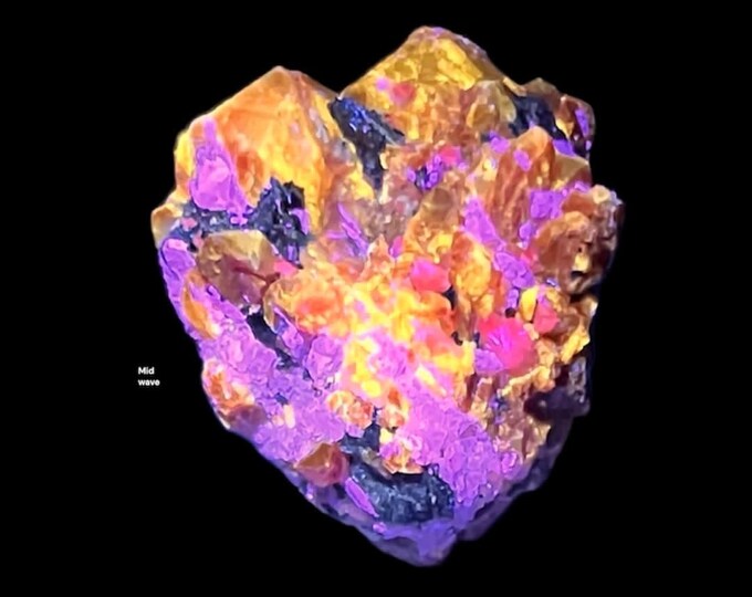 21 Gram Extremely Rare Fluorescent Natural Red Zircon Crystal Specimen ...
