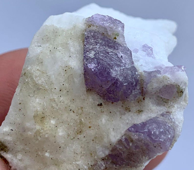 16 Gram Fluorescent Purple Scapolite Crystal on White Matrix With ...
