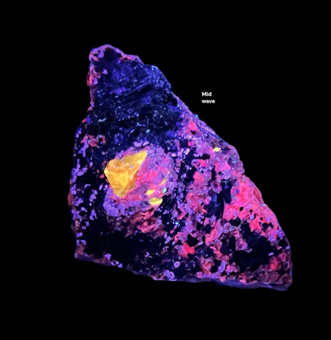 37 Gram Extremely Rare Fluorescent Natural Red Zircon Crystal Specimen ...