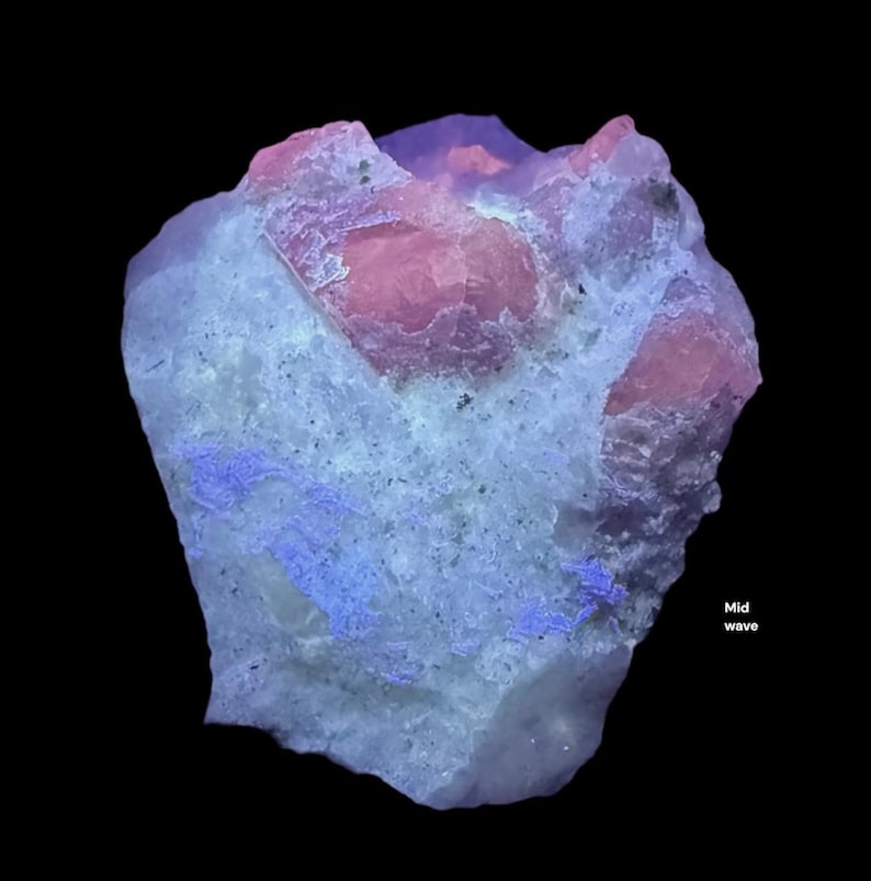 16 Gram Fluorescent Purple Scapolite Crystal on White Matrix With ...