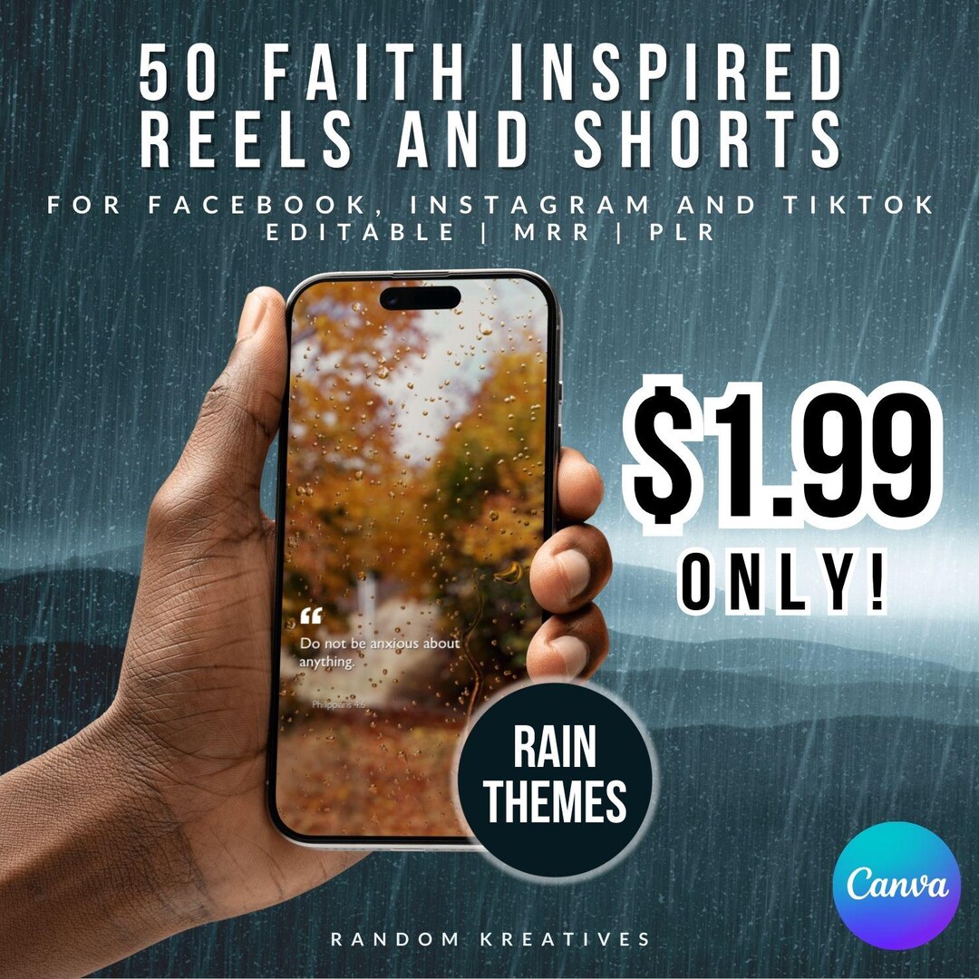 Rain-themed Christian Social Media Templates: Faith Reels (digital ...