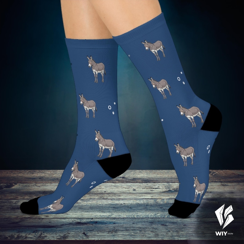 Donkey Cushioned Crew Socks: Farm Animal Lover Gift - Etsy