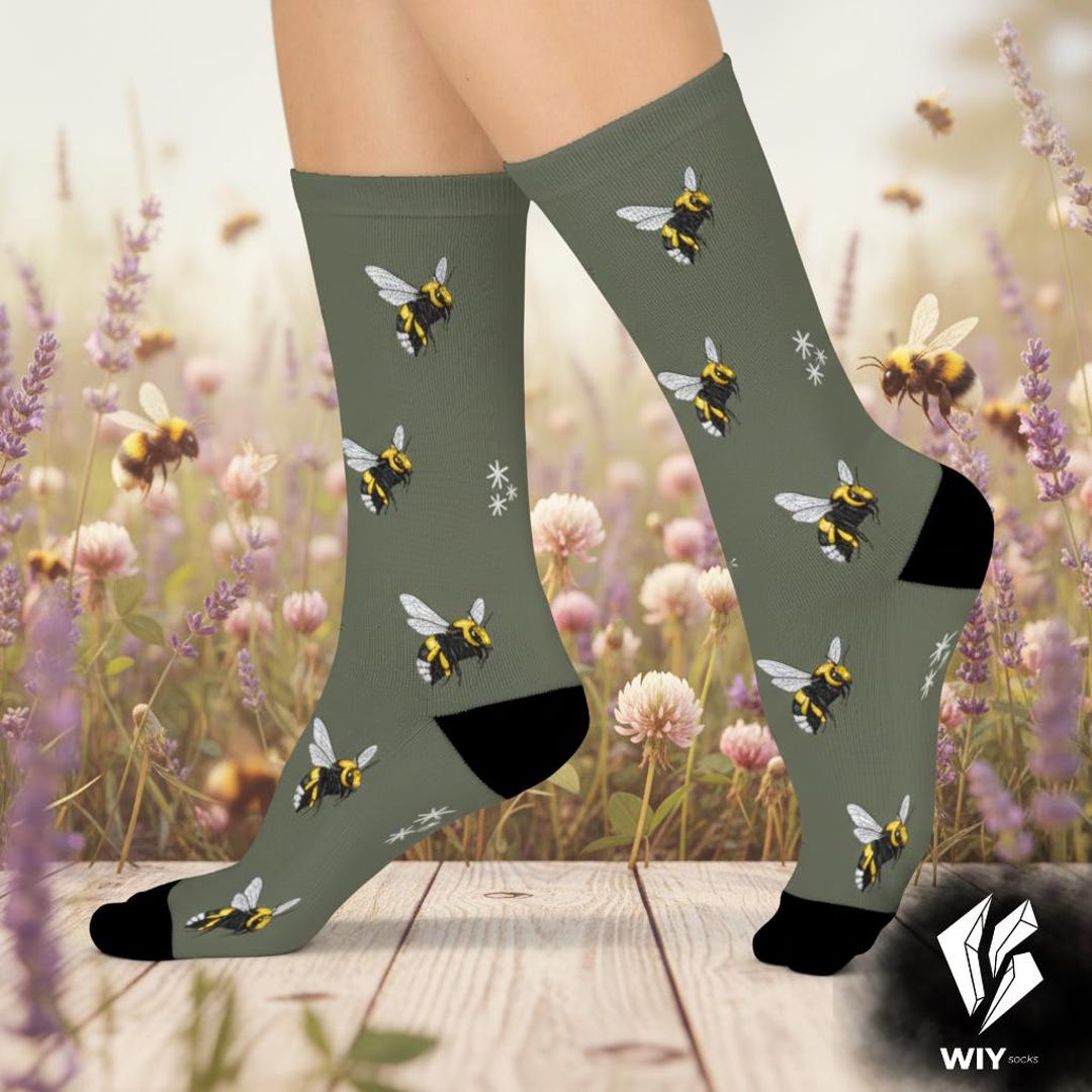 Bumblebee Cushioned Crew Socks: Bee Lover Gift - Etsy