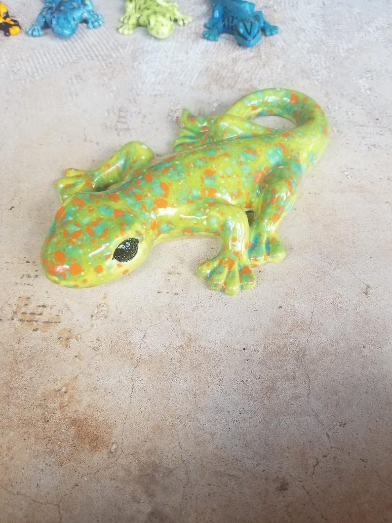 Large Ceramic Geckos Ceramic Home Deco Wall Art - Etsy