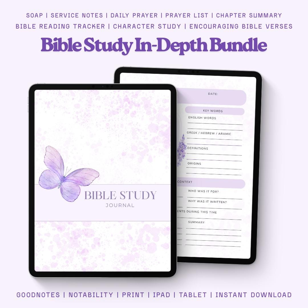 Digital Bible Study Bundle: Prayer Journal, SOAP Template, Printable ...