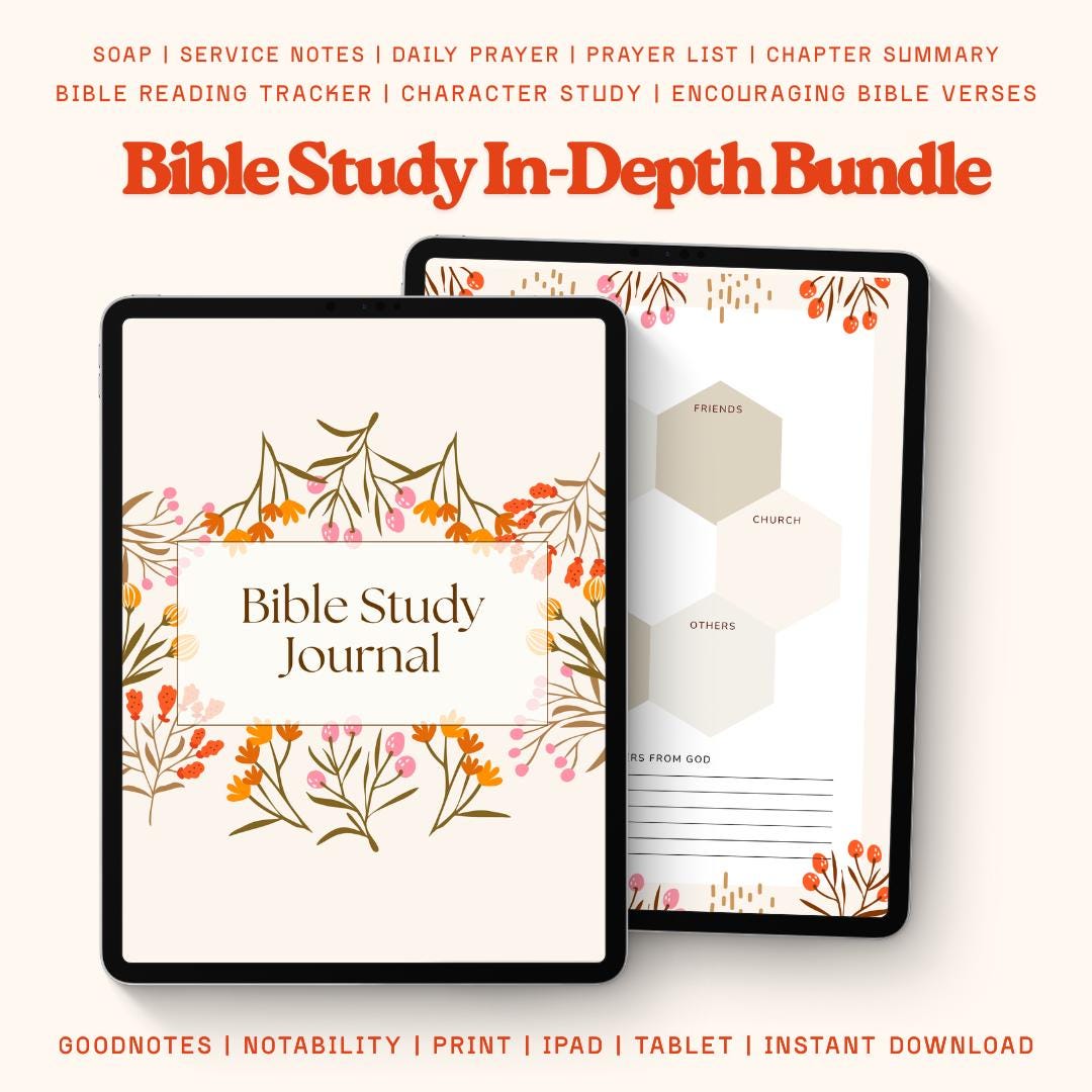 Digital Bible Study Bundle: Prayer Journal, SOAP Template, Printable ...