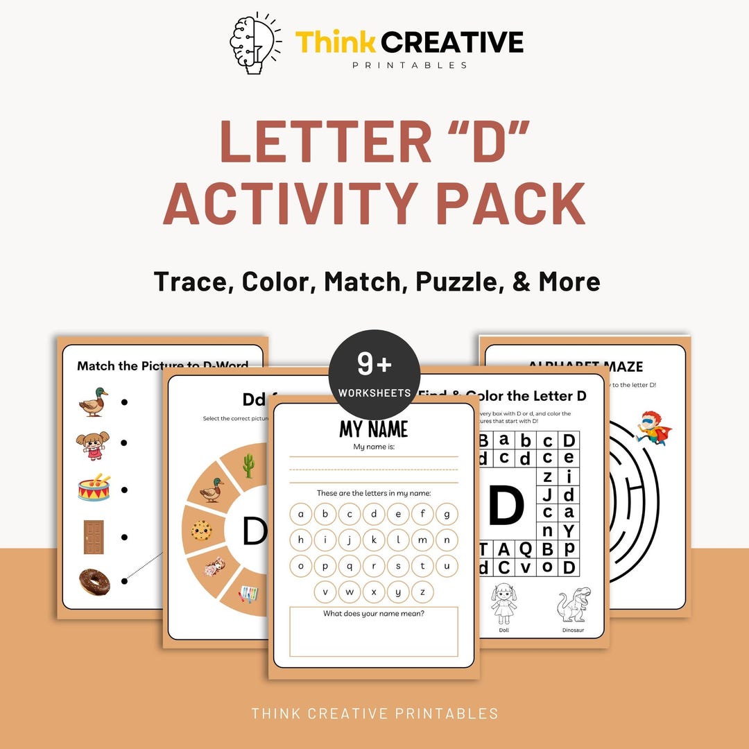 Alphabet D Worksheets for Preschool Pre-k + Kindergarten | Printable ...