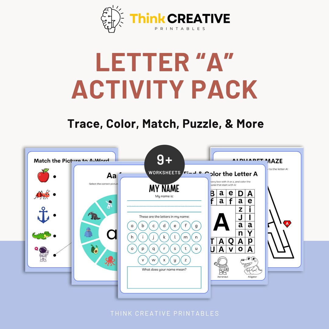 Letter A Activity Pack: Preschool & Kindergarten Printable Worksheets ...