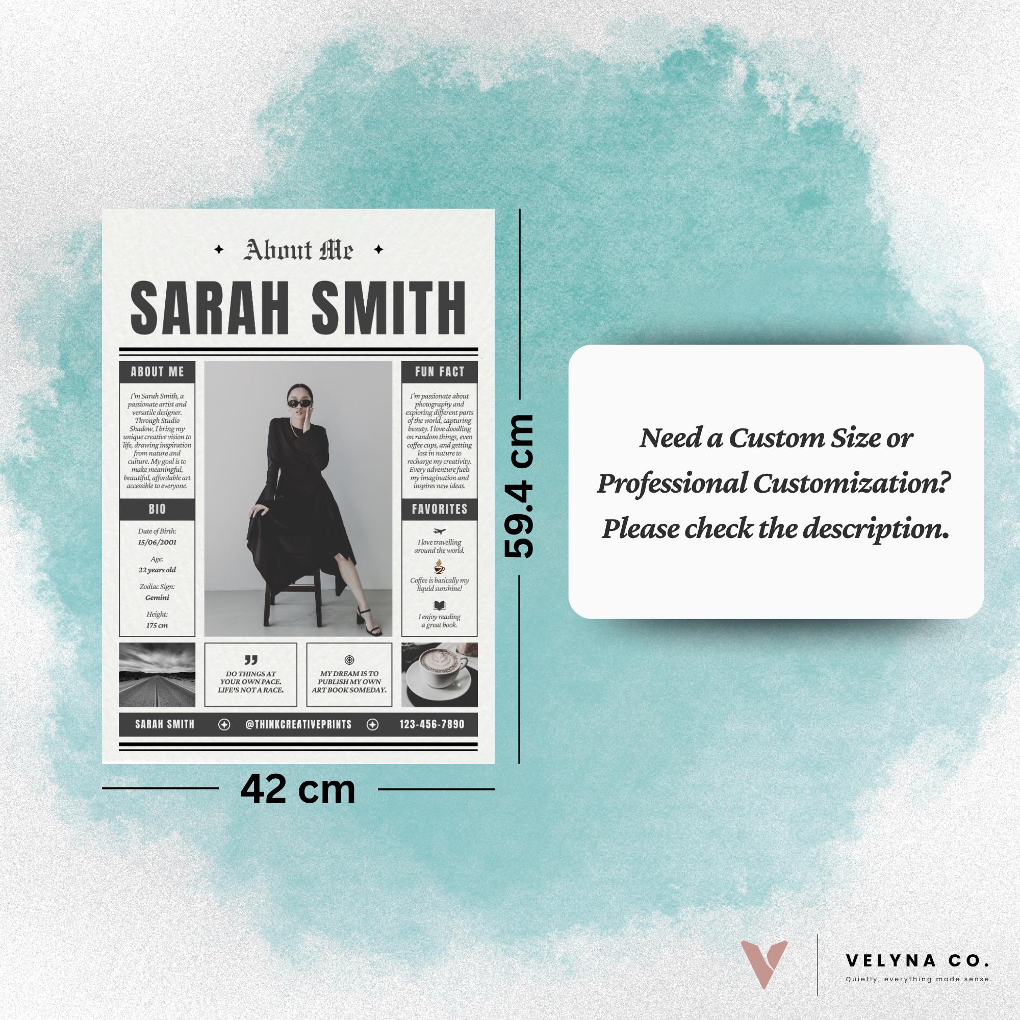Editable All About Me Newspaper Template: Self Introduction Activity ...