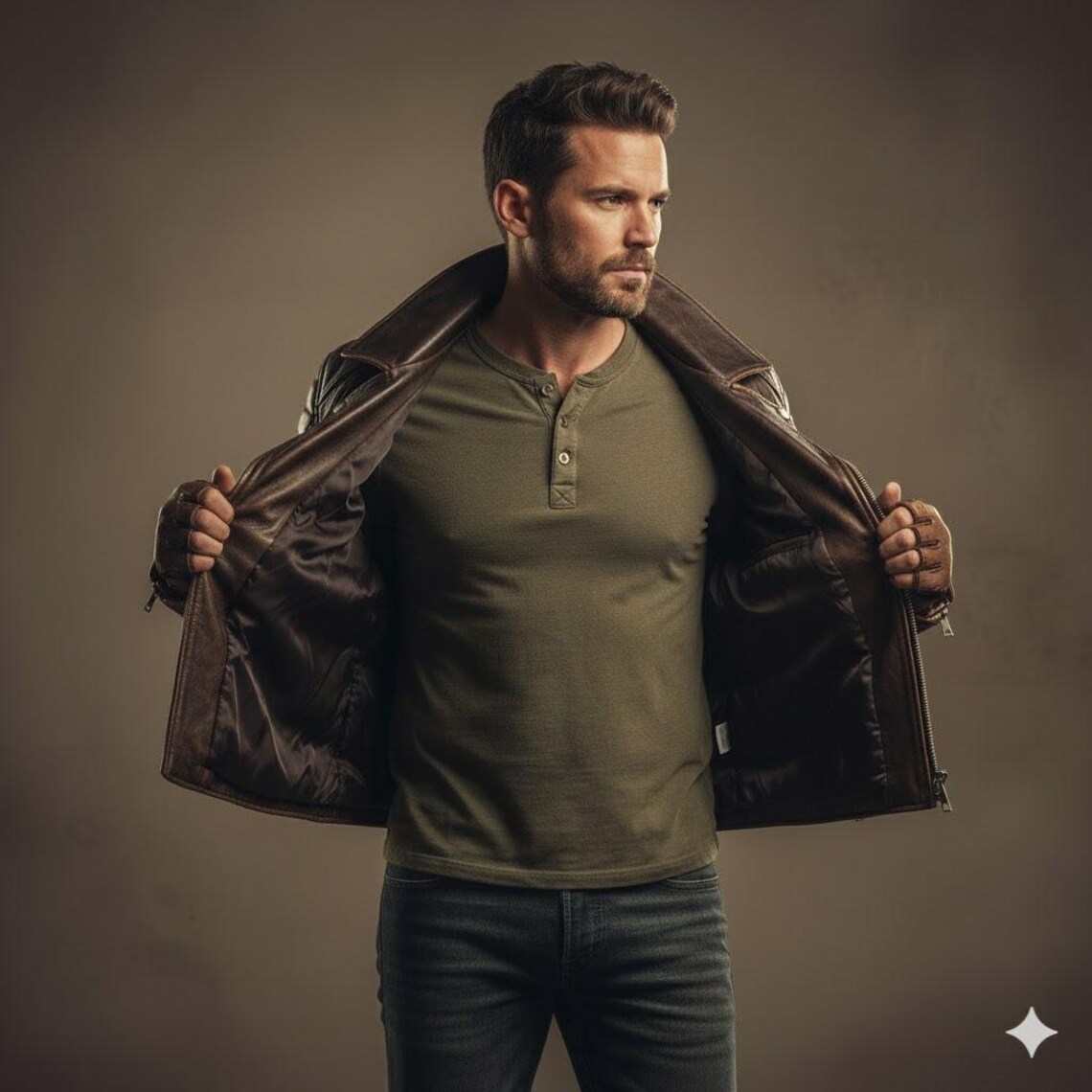 Men Brown Vintage Motorcycle Leather Jacket Biker Style - Etsy